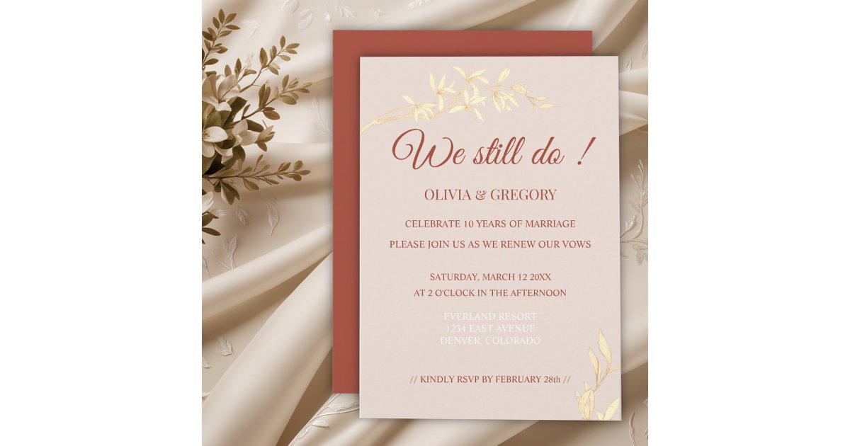Timeless Floral Rustic Vow Renewal Invitation | Zazzle