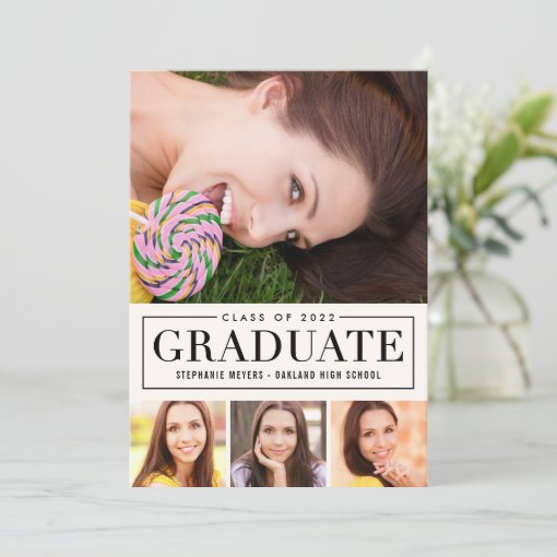 Timeless Grid EDITABLE COLOR Graduation Invitation | Zazzle