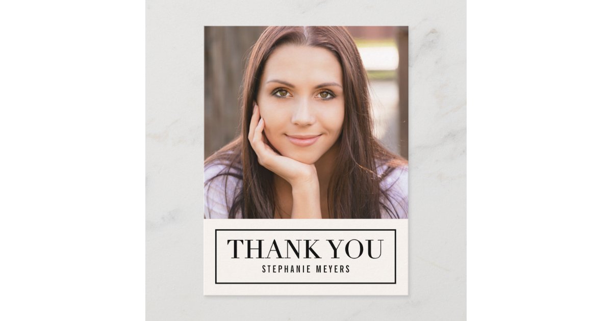 Timeless Grid EDITABLE COLOR Thank You Postcard | Zazzle