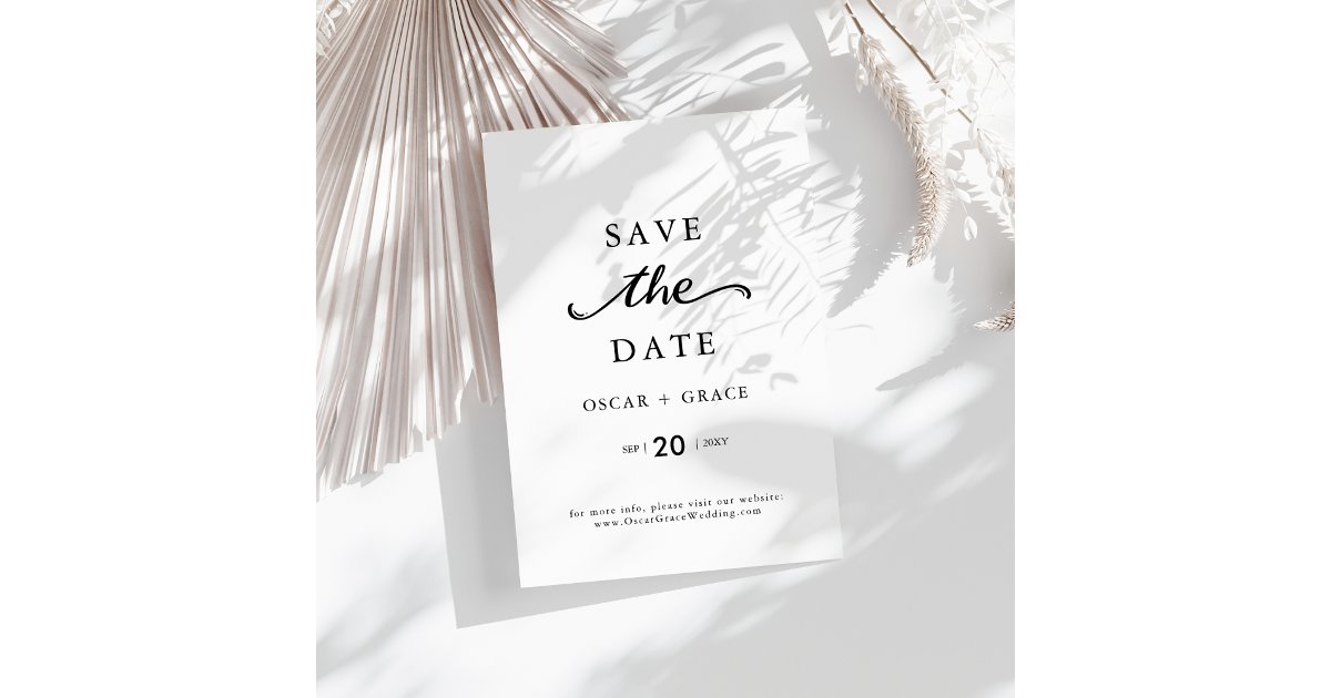 Timeless Script Save The Date Announcement Card | Zazzle
