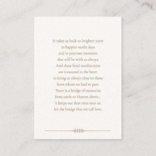 Timeless Sympathy Wake Memorial Card | Zazzle