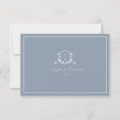 Timeless Vines Dusty Blue Crest Meal Choice RSVP Card | Zazzle