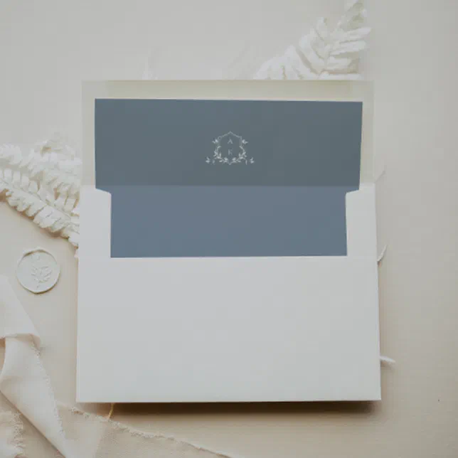 Timeless Vines Monogram Wedding Crest Envelope | Zazzle