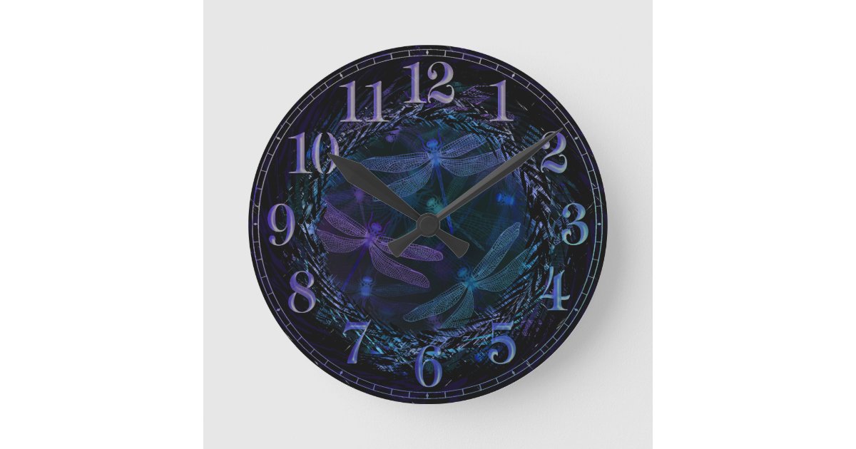 Times Flies! - Dragonfly Wall Clock | Zazzle