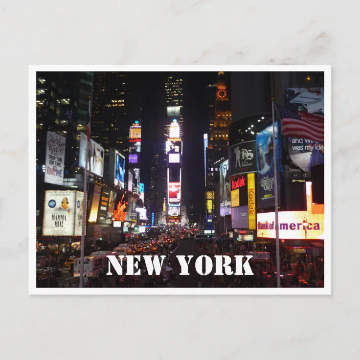 times square lights postcard | Zazzle