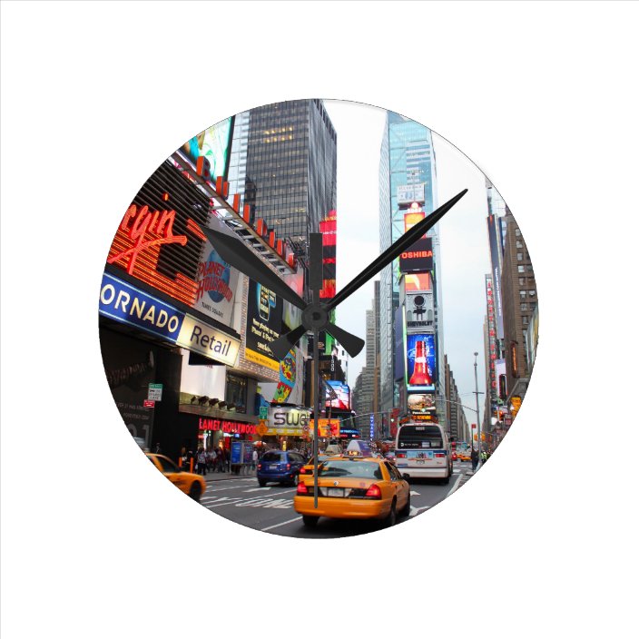 Times Square, New York City, USA Round Clock | Zazzle.com