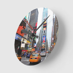 Times Square, New York City, USA Round Clock | Zazzle