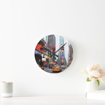 Times Square, New York City, USA Round Clock | Zazzle