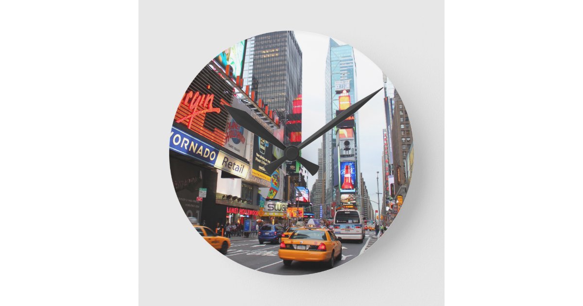 Times Square, New York City, USA Round Clock | Zazzle