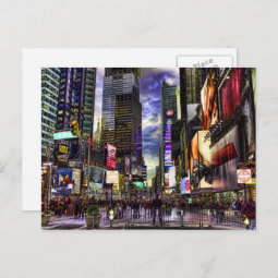 Times Square Photo in HDR Postcard | Zazzle