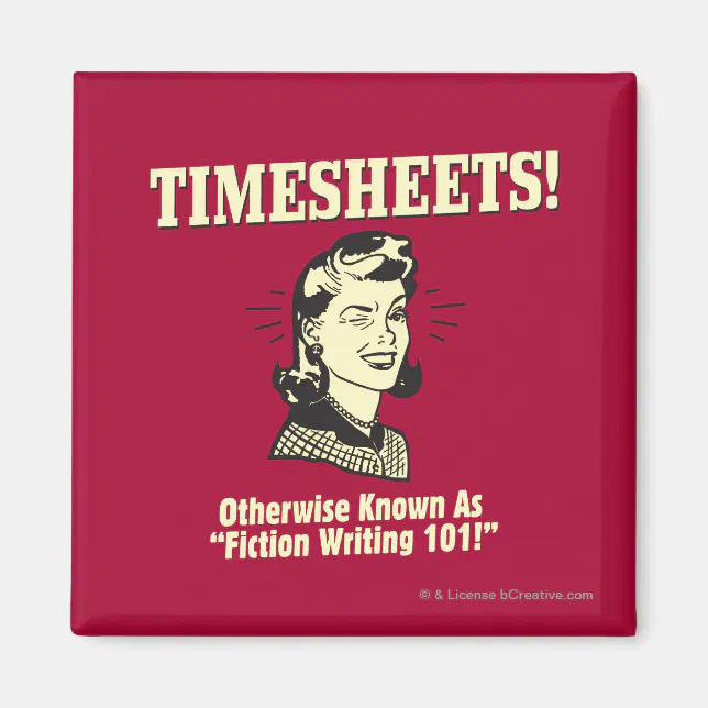 Timesheets: Fiction Writing 101 Magnet | Zazzle