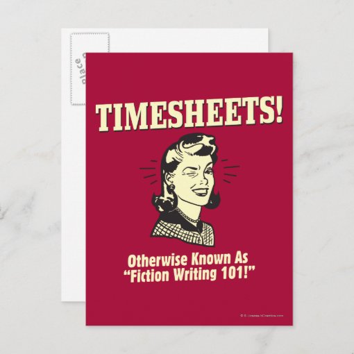 Timesheets: Fiction Writing 101 Postcard | Zazzle