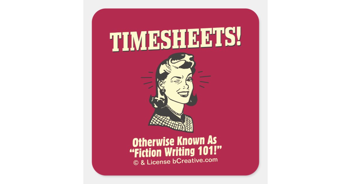 Timesheets: Fiction Writing 101 Square Sticker | Zazzle