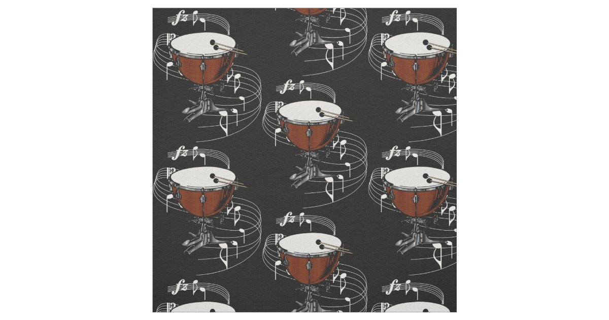 Timpani (Kettle Drum) Fabric - Dark | Zazzle