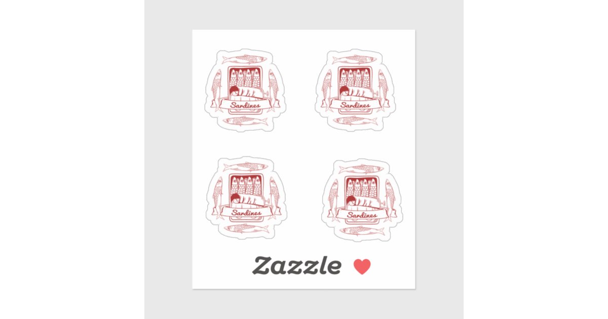 Tin of sardines pop art sticker | Zazzle