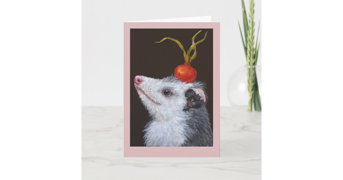 Tina the opossum card | Zazzle