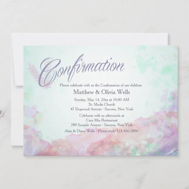 Tinge of Colors Confirmation Invitation | Zazzle