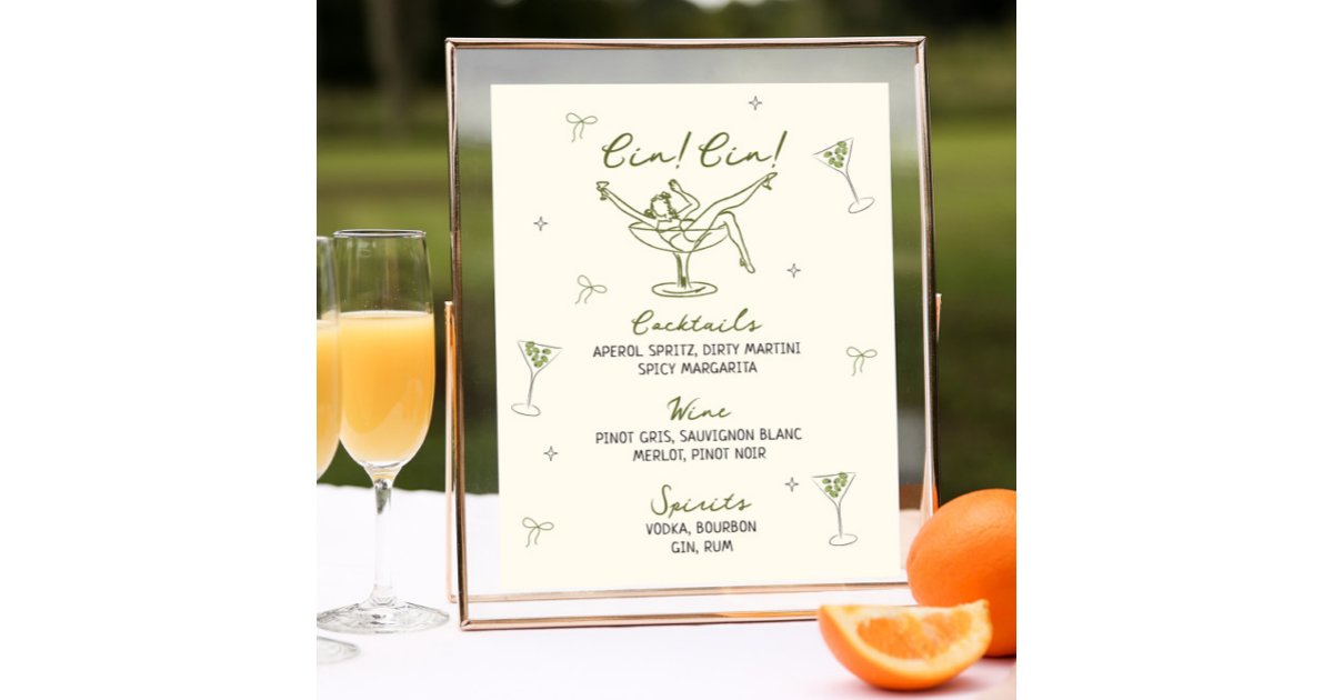 Tini Bit Older Quirky Hand Drawn Birthday Bar Menu Poster | Zazzle