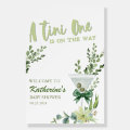 Tini one is on the way Baby shower Welcome sign | Zazzle