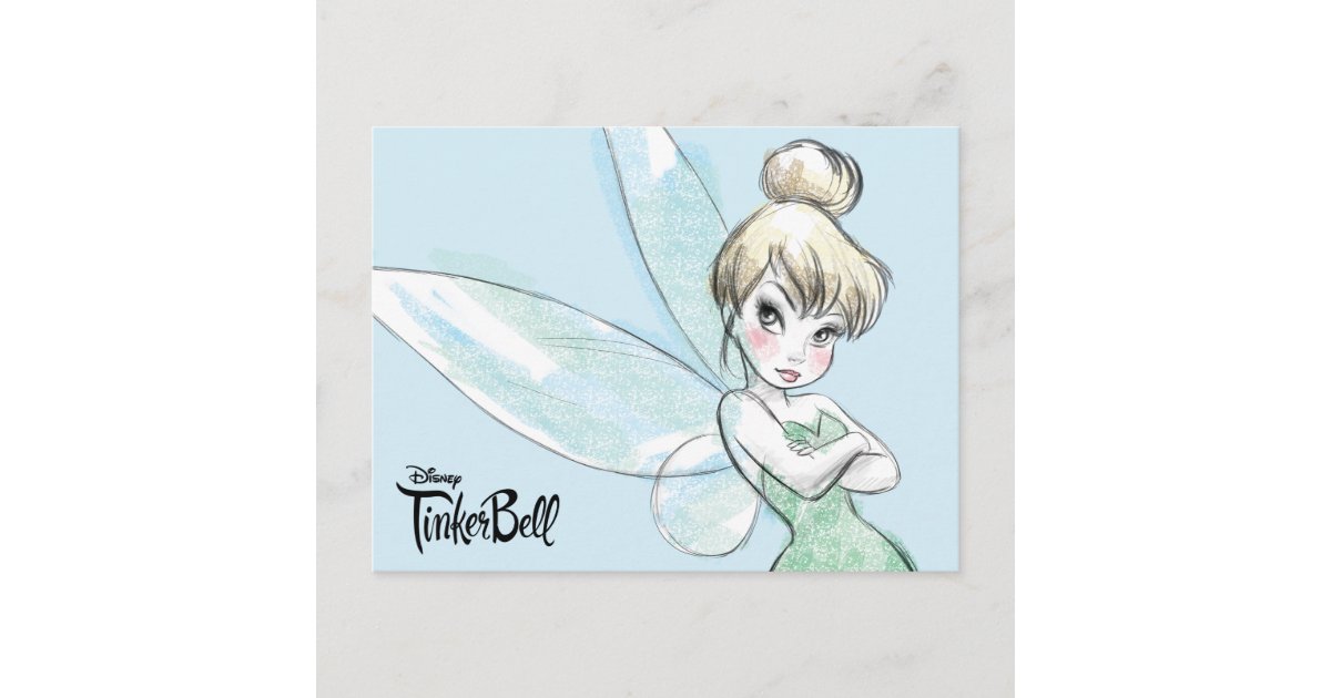Tinker Bell | Arms Crossed Pastel Postcard | Zazzle