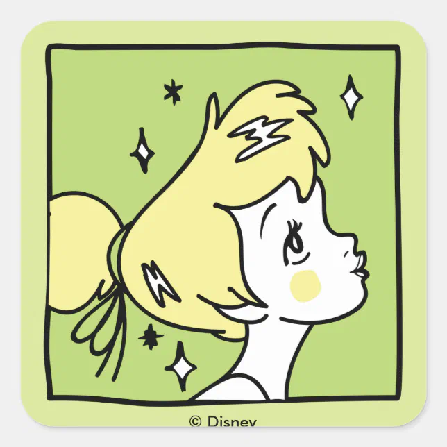 Tinker Bell | Cute Comics Square Sticker | Zazzle