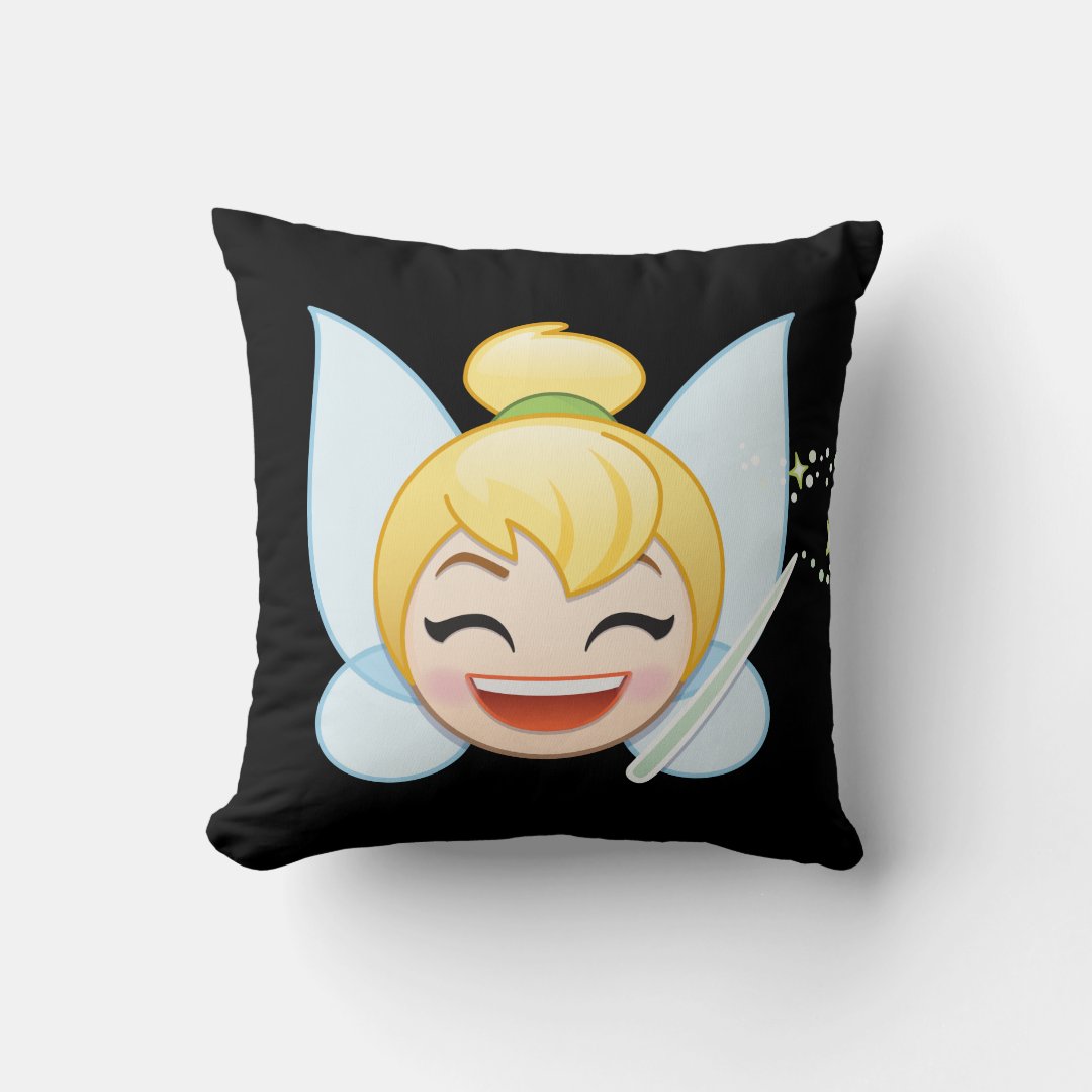 Tinker Bell Emoji | Tinker Bell with wand Throw Pillow | Zazzle