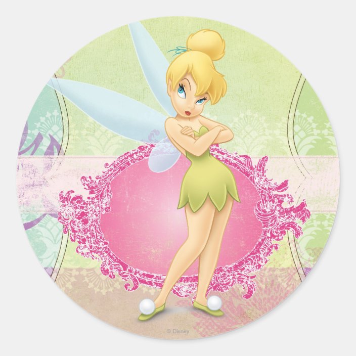 Tinker Bell Frame Classic Round Sticker | Zazzle.com