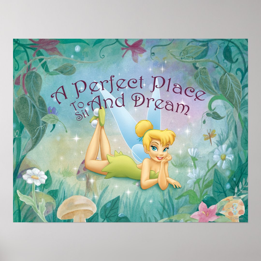 Tinker Bell Laying Down Poster | Zazzle