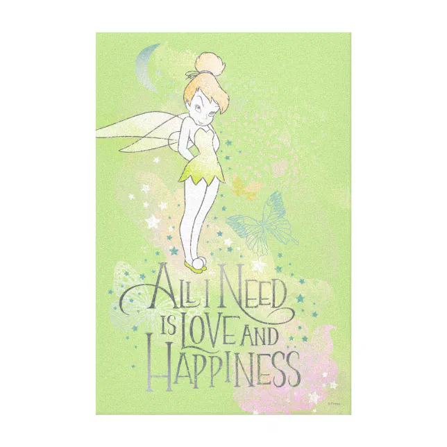Tinker Bell Love And Happiness Canvas Print | Zazzle