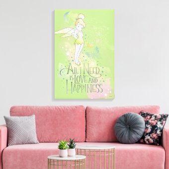 Tinker Bell Love And Happiness Canvas Print | Zazzle