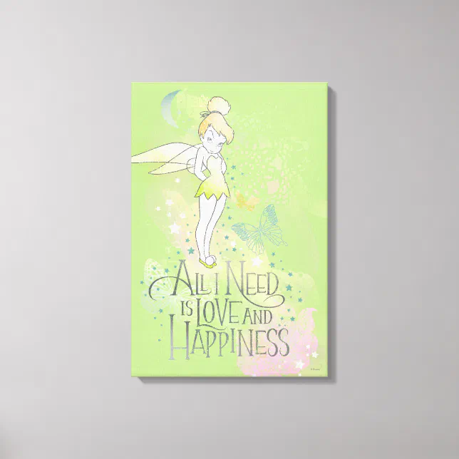 Tinker Bell Love And Happiness Canvas Print | Zazzle