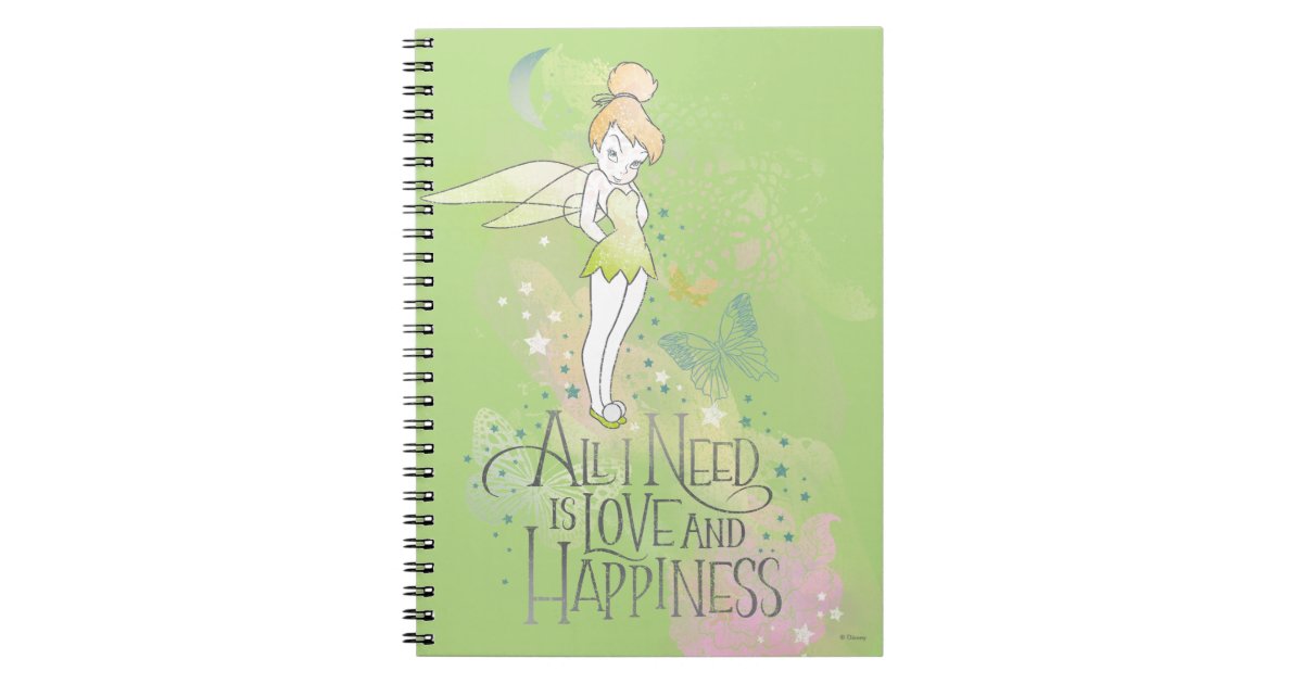 Tinker Bell Love And Happiness Notebook | Zazzle