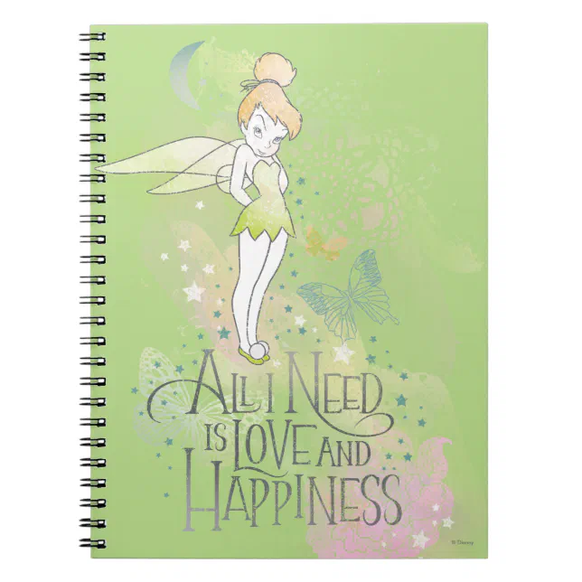 Tinker Bell Love And Happiness Notebook | Zazzle