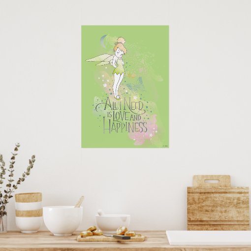 Tinker Bell Love And Happiness Poster | Zazzle