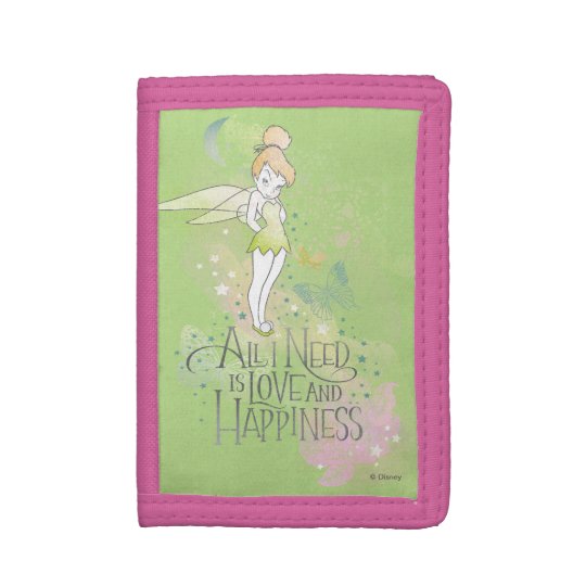 Tinker Bell Love And Happiness Tri-fold Wallet | Zazzle.com