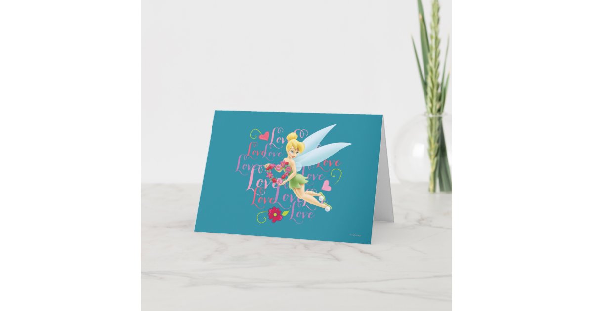 Tinker Bell Love Holiday Card | Zazzle