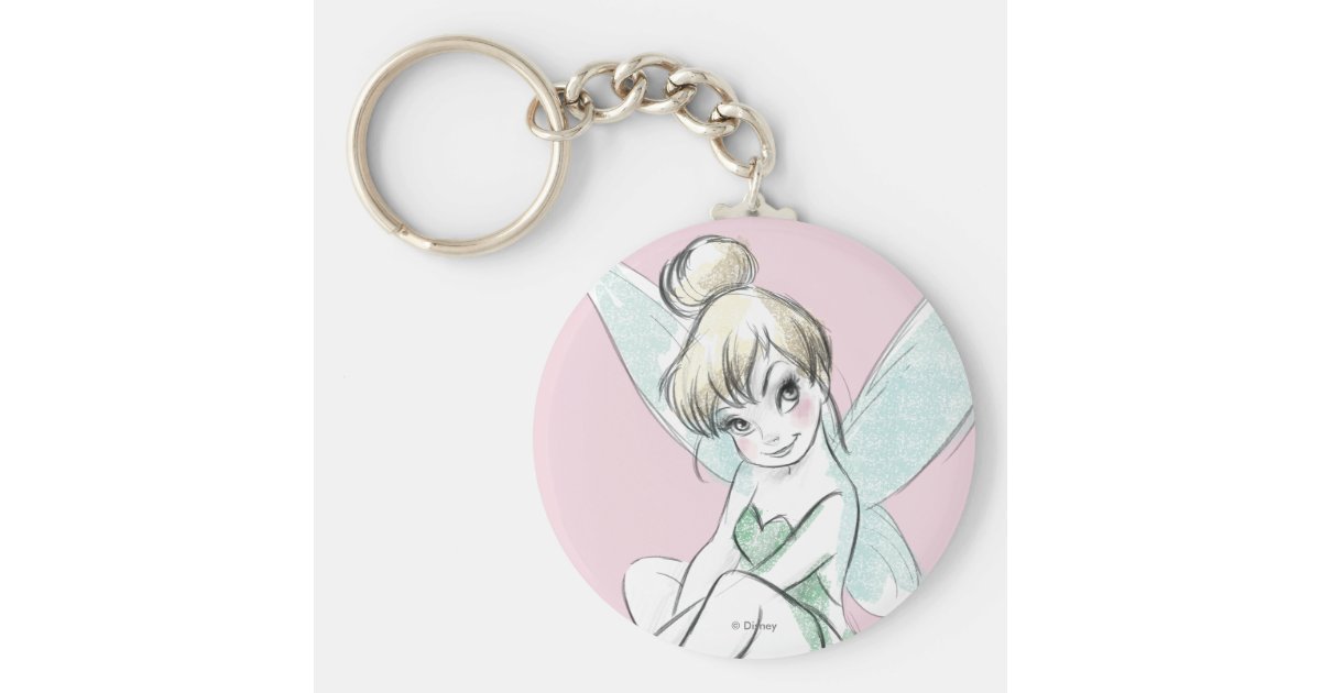 Tinker Bell | Sitting Pastel Keychain | Zazzle.com