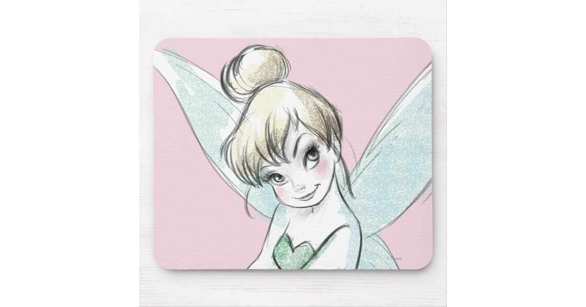 Tinker Bell | Sitting Pastel Mouse Pad | Zazzle