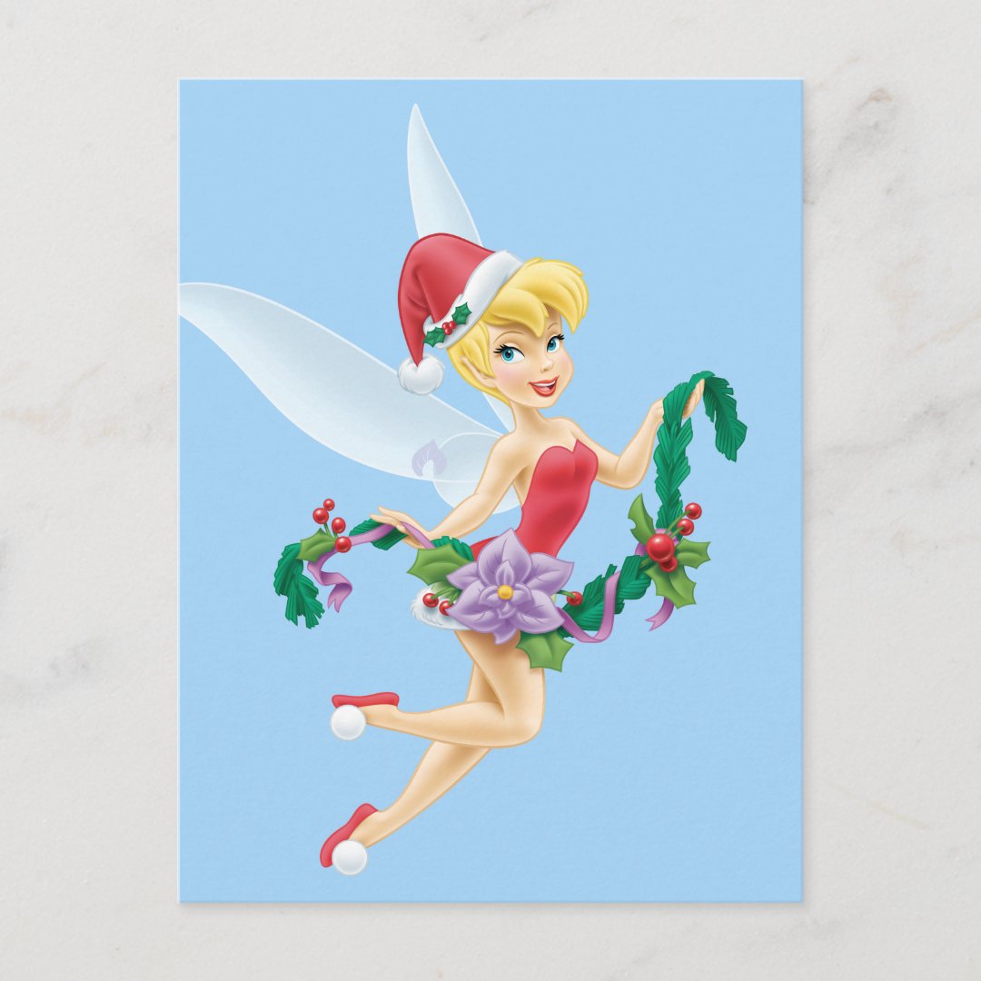 Tinker Bell | Tinker Bell Decorating The Tree Postcard | Zazzle