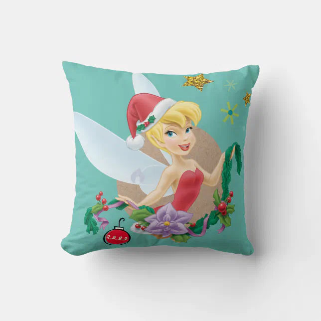 Tinker Bell | Tinker Bell In Santa Hat Throw Pillow | Zazzle