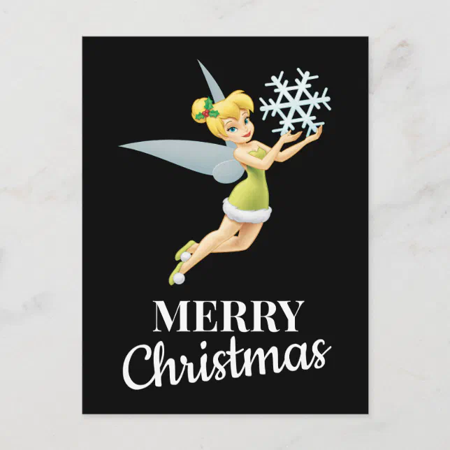 Tinkerbell | Christmas Snowflake Holiday Postcard | Zazzle