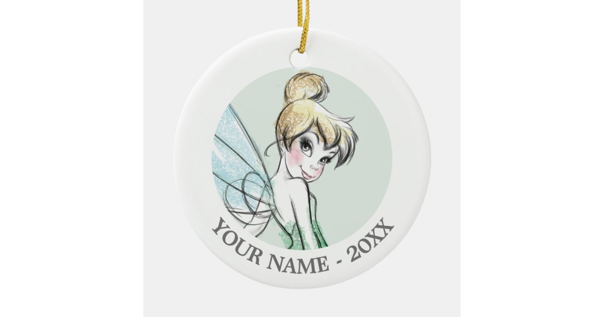 Tinkerbell | Headshot Add Your Name Ceramic Ornament | Zazzle
