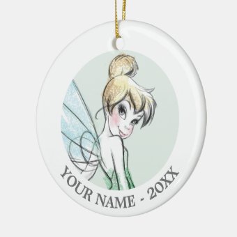Tinkerbell | Headshot Add Your Name Ceramic Ornament | Zazzle