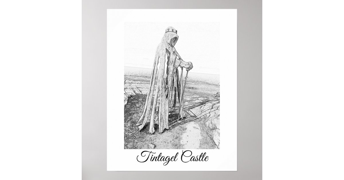 Tintagel King Arthur Monument Cornwall Poster | Zazzle