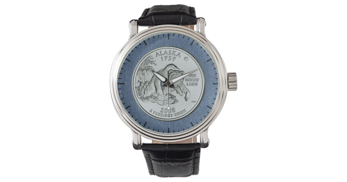 Tinted Alaska State Quarter Design Watch | Zazzle