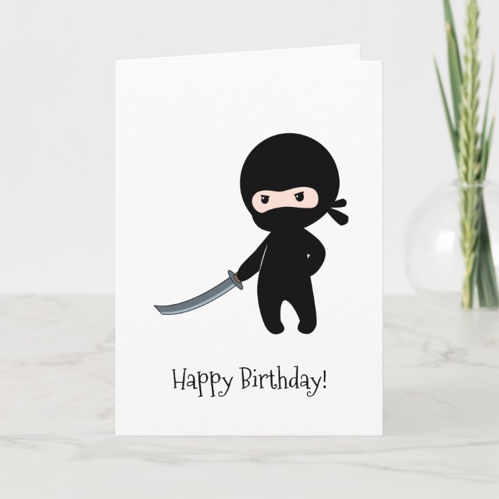 Tiny Angry Ninja Birthday Card | Zazzle.com