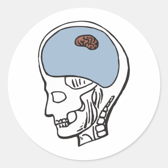 Tiny Brain Classic Round Sticker | Zazzle.com