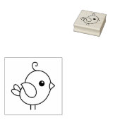 Tiny Cartoon Bird Rubber Stamp | Zazzle