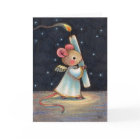 Tiny Flame - Cute Christmas Angel Mouse Art Holiday Card | Zazzle
