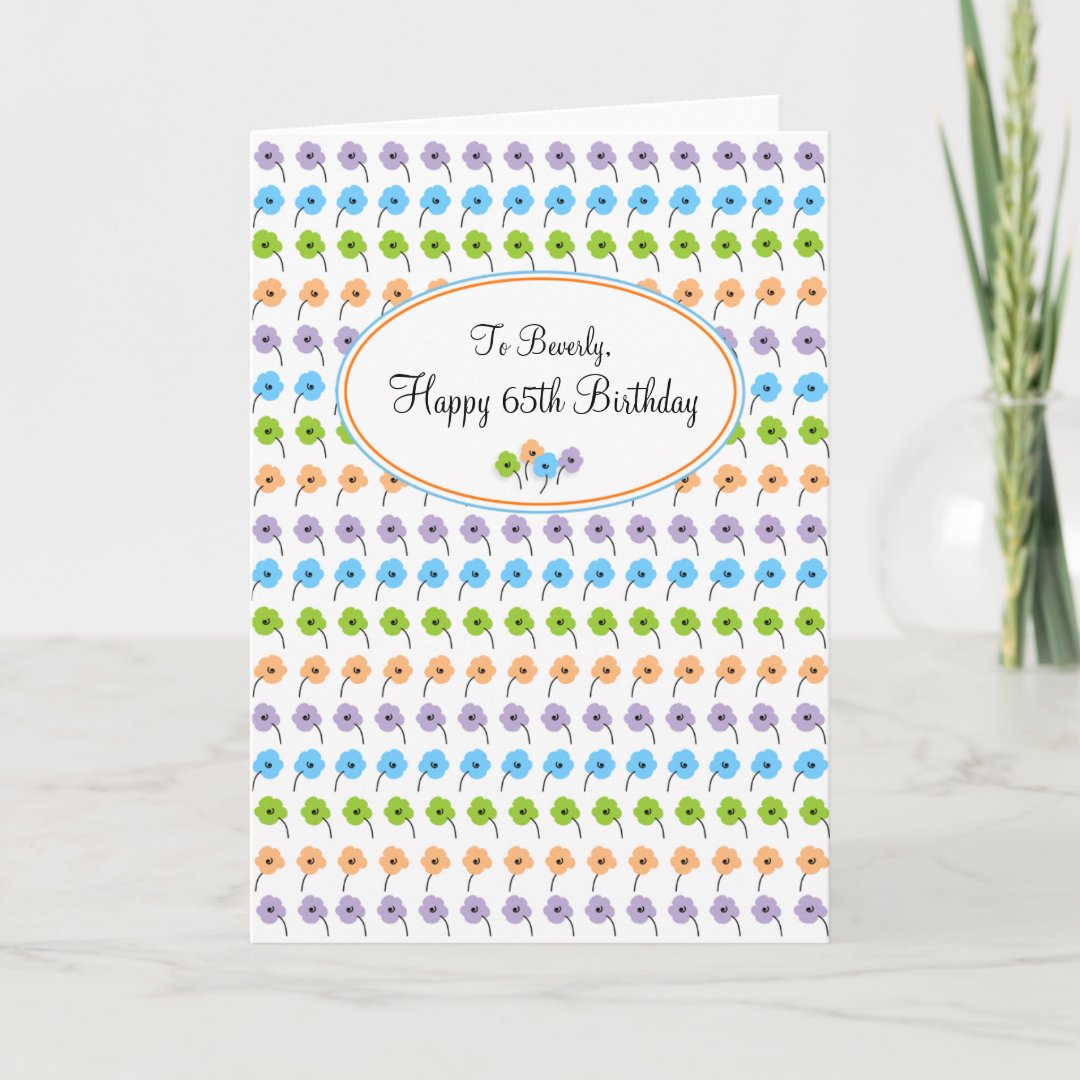 Tiny Flowers Happy 65th Birthday Card | Zazzle